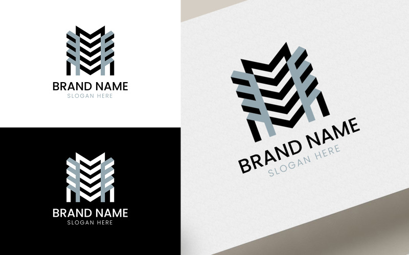 Letter M building logo-06-77 #425069 - TemplateMonster