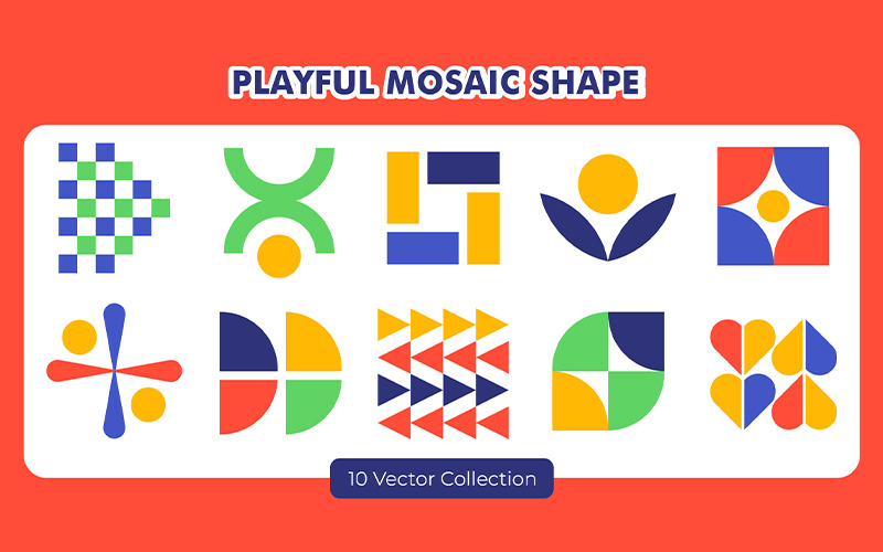Playful Mosaic Shape Set Collection #425075 - TemplateMonster