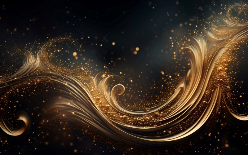 Golden Swirls, Particle Texture, Illustrations Background 117