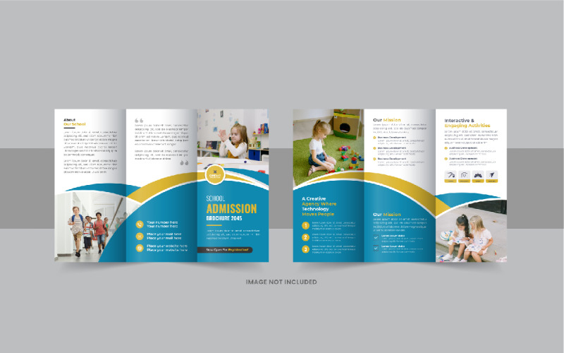 Kids back to school admission trifold, Admission tri fold brochure ...