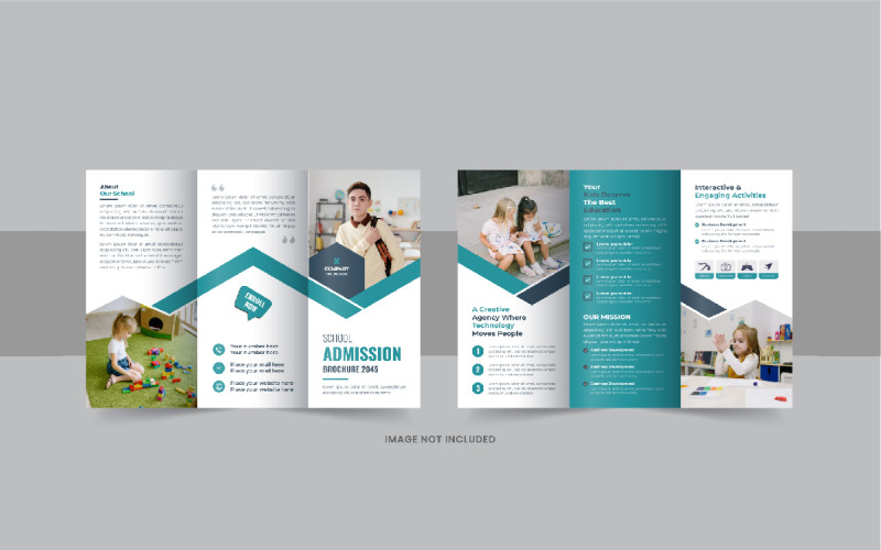 Kids back to school admission or Education trifold brochure layout ...
