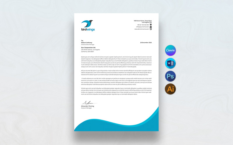 Business Letterhead Template With Canva - TemplateMonster