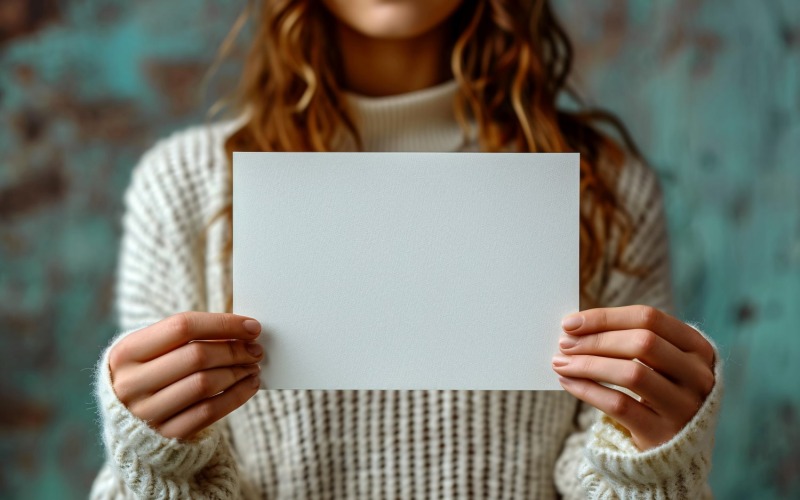 White Paper Held Against Card Mockup 264 - TemplateMonster