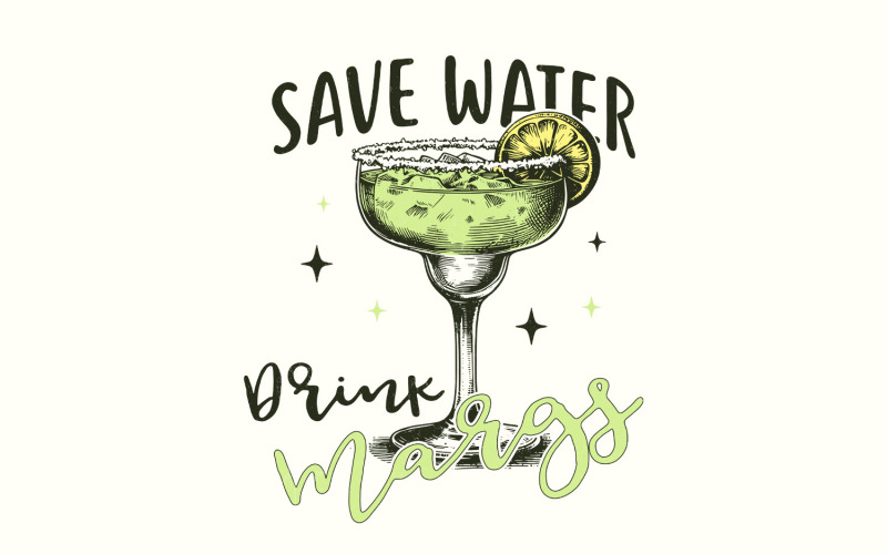 Save Water Drink Margs PNG, Funny Summer Sublimation, Margarita png ...