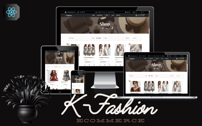 Comercio electrónico de moda K React Redux - TemplateMonster