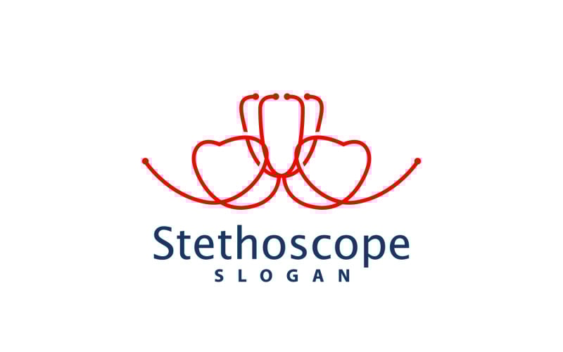 Stethoscope Logo Line Model Health Care DesignV35