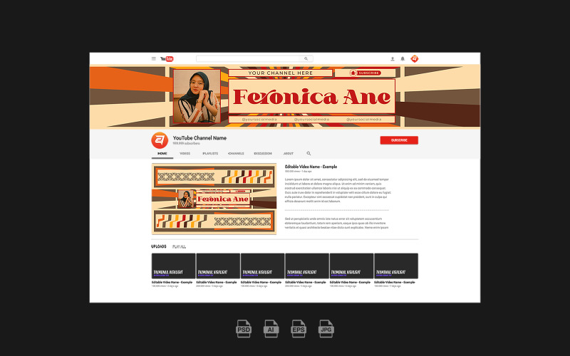 Retro YouTube Cover Template #428261 - TemplateMonster