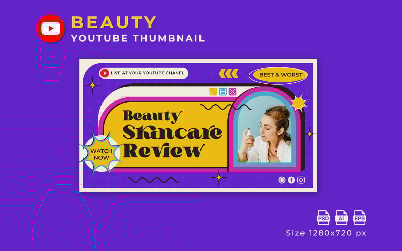Skincare Review YouTube Thumbnail #428269 - TemplateMonster