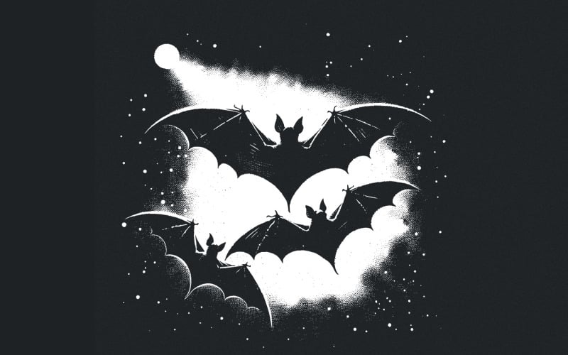 Halloween png, Spooky Bats png, Flying Bats png, Bat Png, Vintage Bats ...