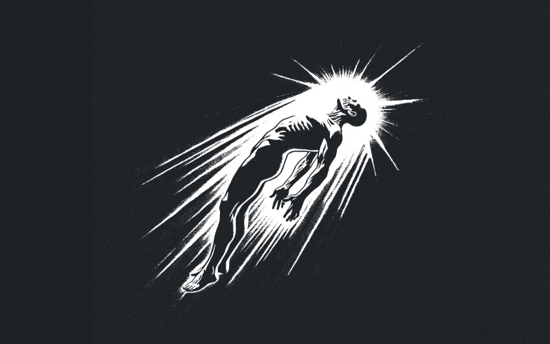 Levitating Figure PNG, Surreal Light Art, Mystical Floating Man ...