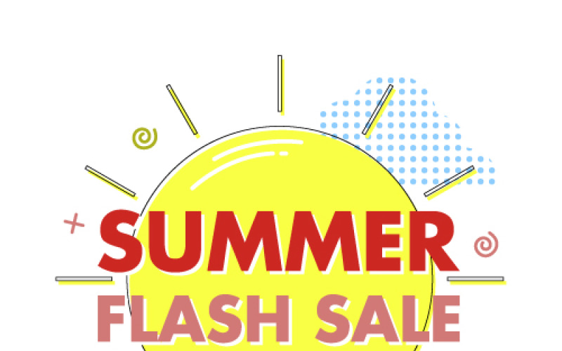 Pegatina de venta flash de verano al estilo de Memphis