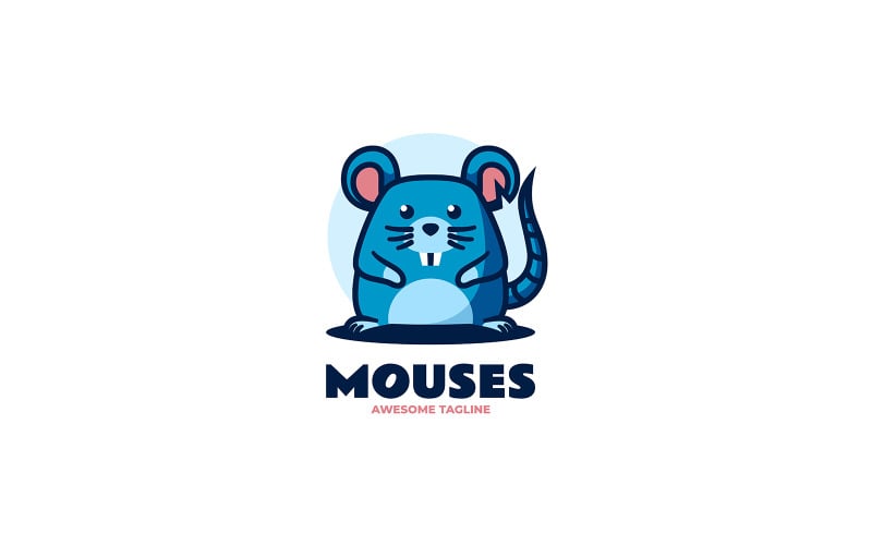 Mouse Simple Mascot Logo 1 #428915 - TemplateMonster