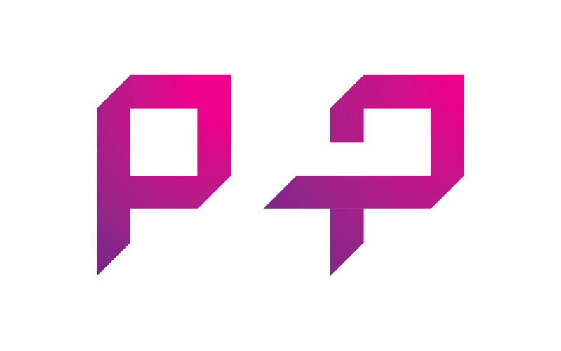 Abstract letters P monogram logo template V4