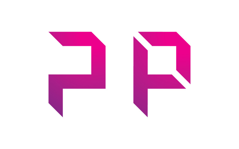 Abstract letters P monogram logo template V9