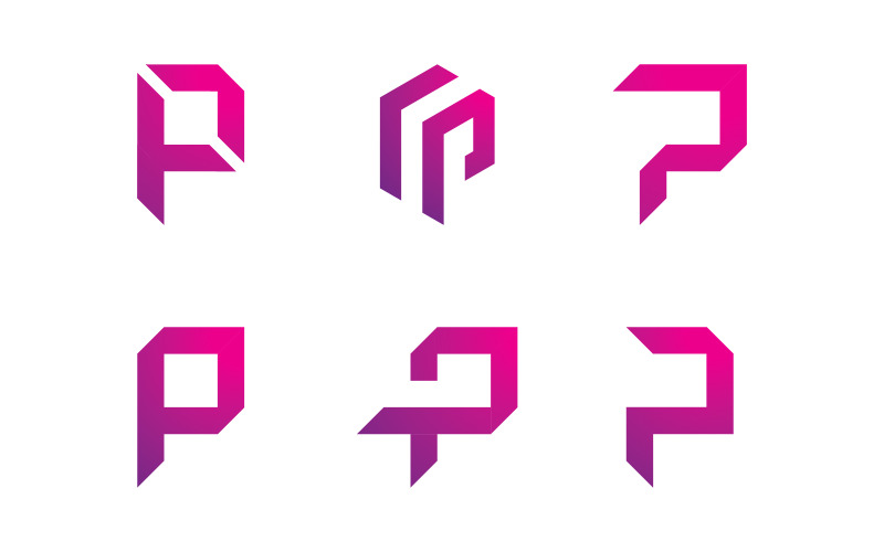 Abstract letters P monogram logo template V13