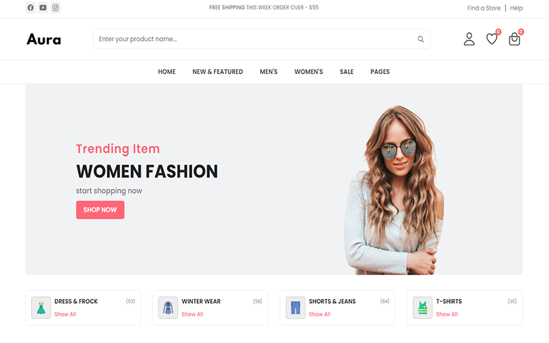 Aura - Plantilla HTML para tienda de moda - TemplateMonster