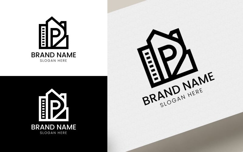 Letter P realty logo-06-128 #429778 - TemplateMonster