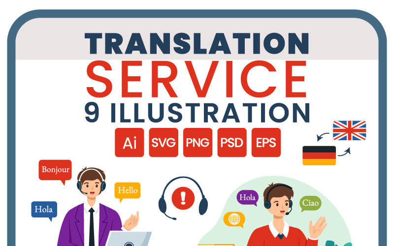 9 Illustration du service de traduction - TemplateMonster