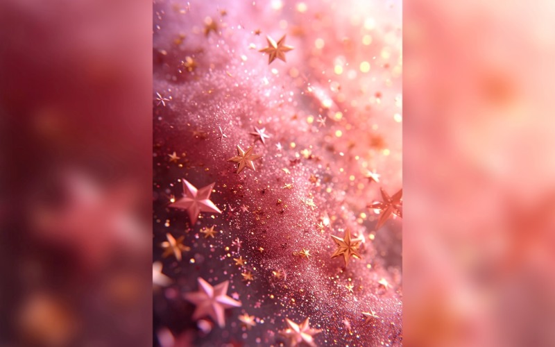 Birthday Background Peach and pink Glitter Stars 160