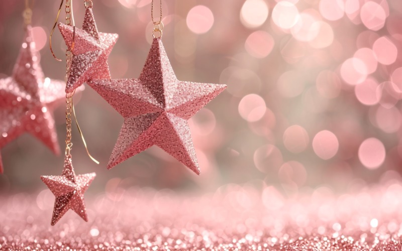 Birthday Background Peach and pink Glitter Stars 168