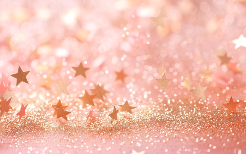 Birthday Background Golden Glitter Stars 300