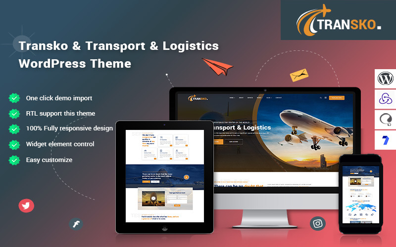 Transko - Tema de WordPress para transporte y logística
