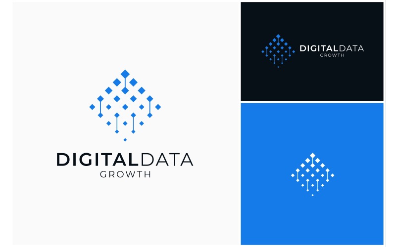 Logotipo digital de tecnología de datos - TemplateMonster