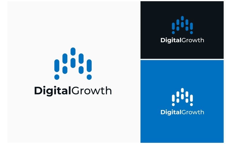 Abstract Digital Growth Tech Logo #430851 - TemplateMonster