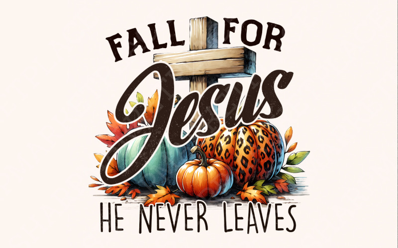 Fall for Jesus PNG, Fall Sublimation Designs, Thanksgiving Png, Faith ...