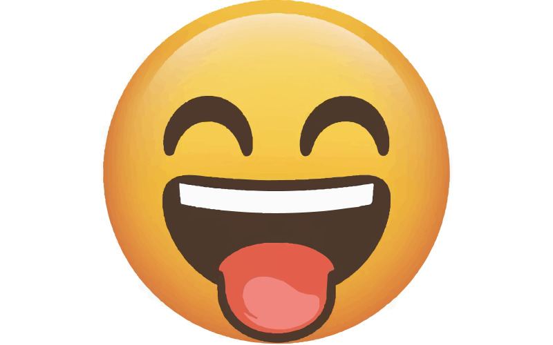 Laughing Emoji Colorful Silhouette Vector Art Illustration