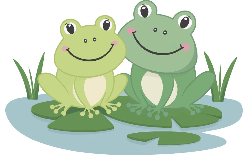 Two frog vector with white background - TemplateMonster