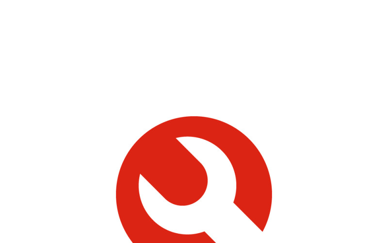 Industrial wrench in circle logo design - TemplateMonster