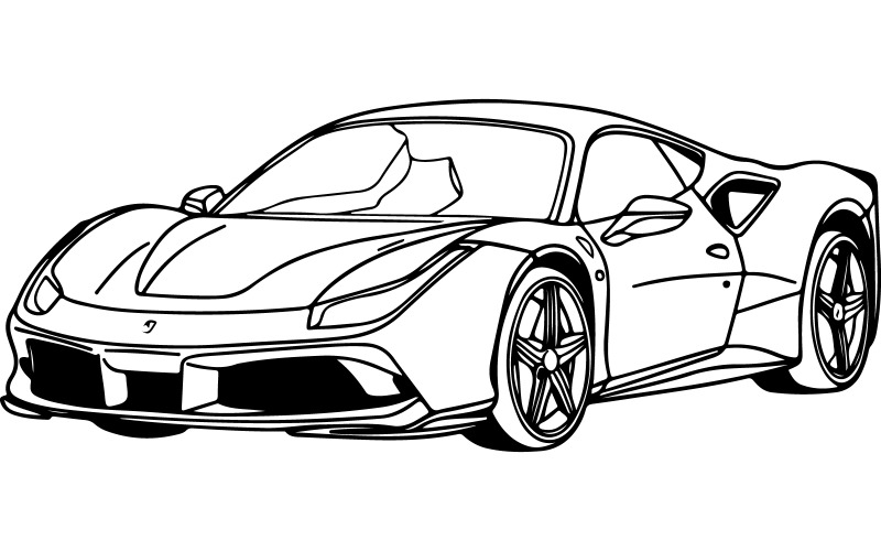 Car draw art silhouette illustration vector - TemplateMonster