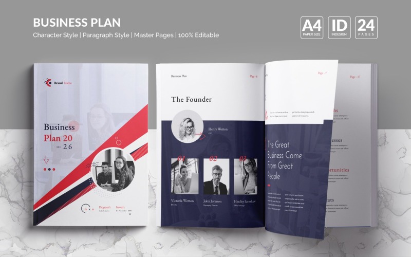 Business Plan Template - (InDesign) #432005 - TemplateMonster