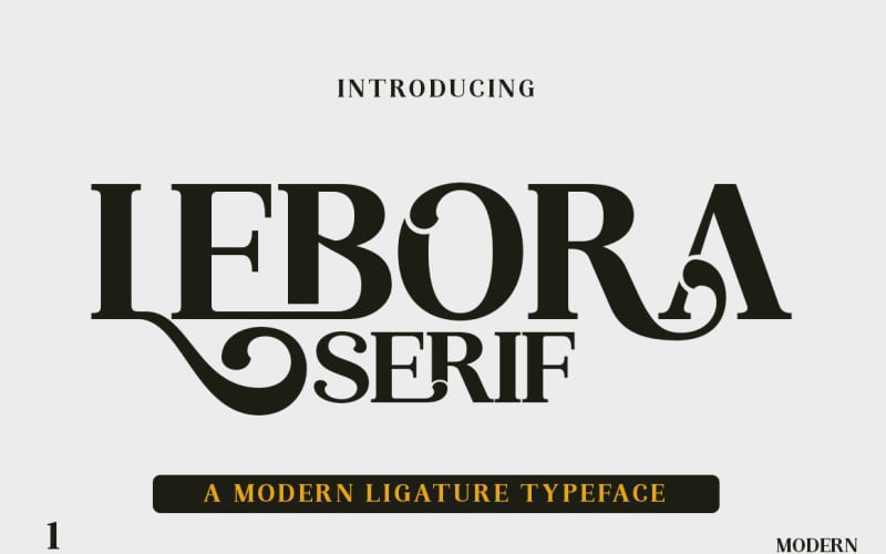 Visualización de fuente serif Lebora - TemplateMonster