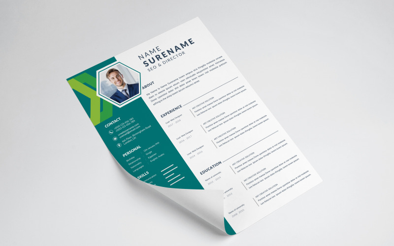Beautiful CV / Resume template design - TemplateMonster