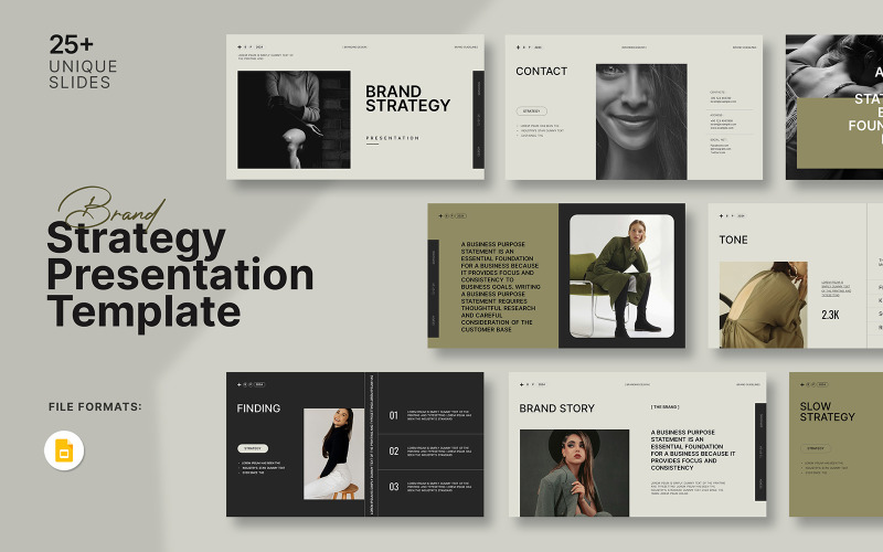 Brand Strategy Google Slide Template Layout - TemplateMonster