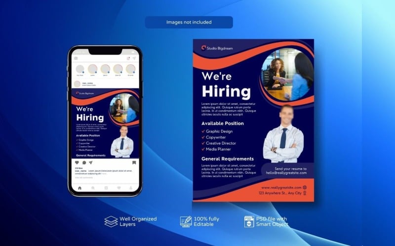 Hiring Template: PSD Job Vacancy Flyer - TemplateMonster