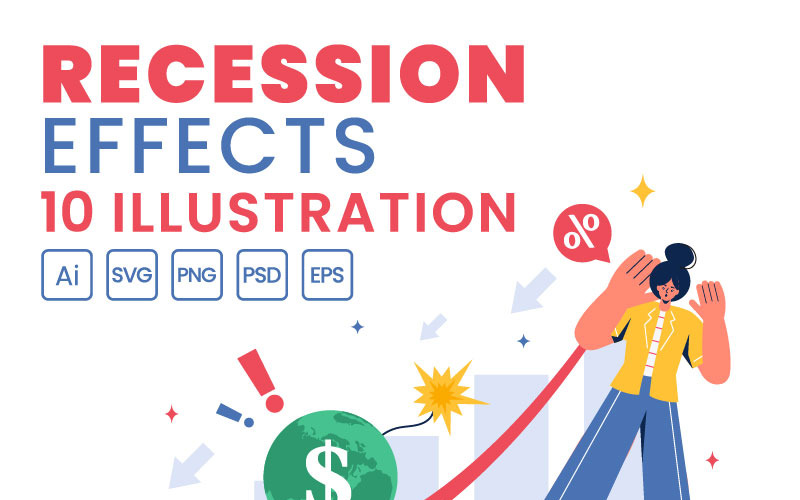 10 Recession Effects Illustration #432608 - TemplateMonster