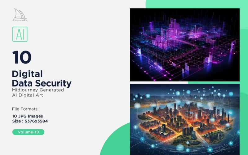 Visualizing Digital Data Security Set 19 - TemplateMonster