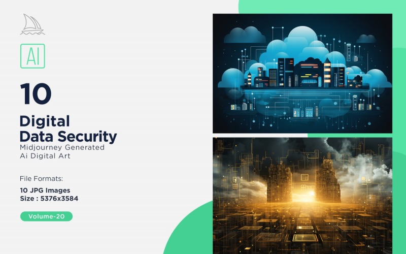 Visualizing Digital Data Security Set 20 - TemplateMonster