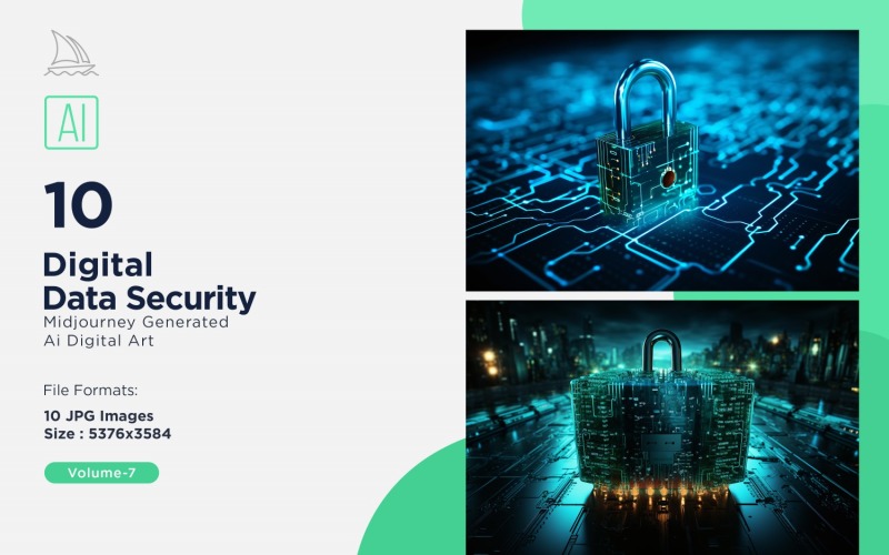 Visualizing Digital Data Security Set 7 - TemplateMonster