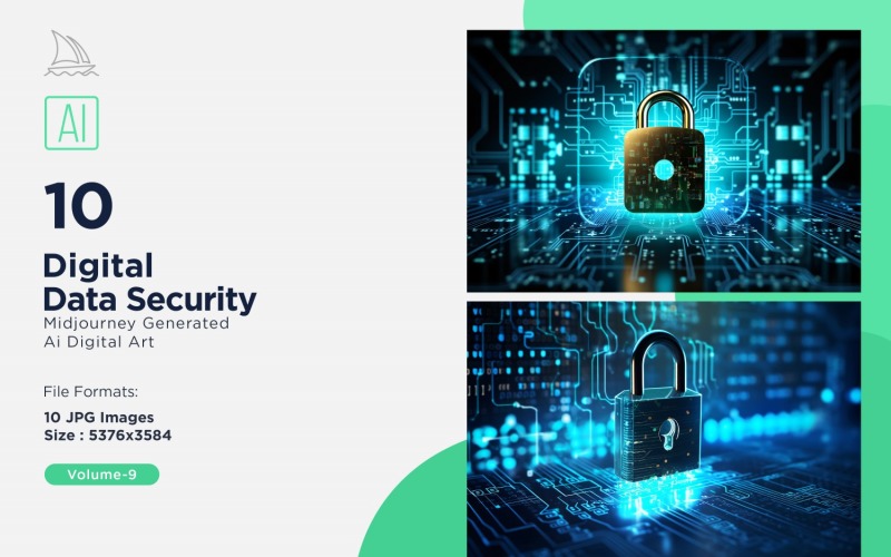 Visualizing Digital Data Security Set 9 - TemplateMonster