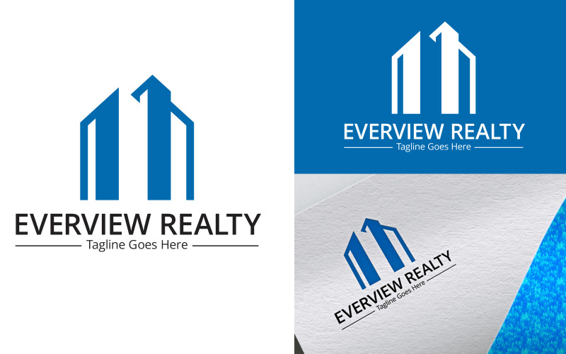 Emlak Sektörü İçin Everview Realty Logo Şablonu