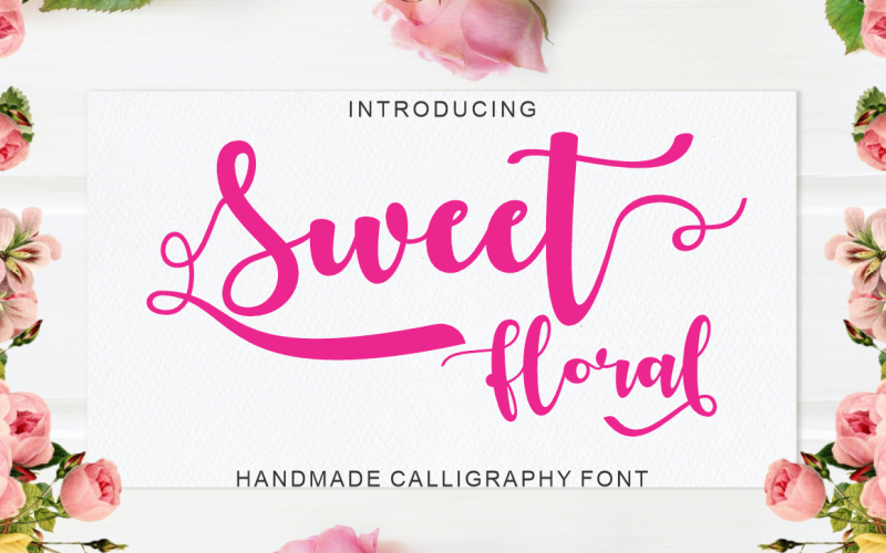 Sweet Floral Calligraphy Font #432913 - TemplateMonster
