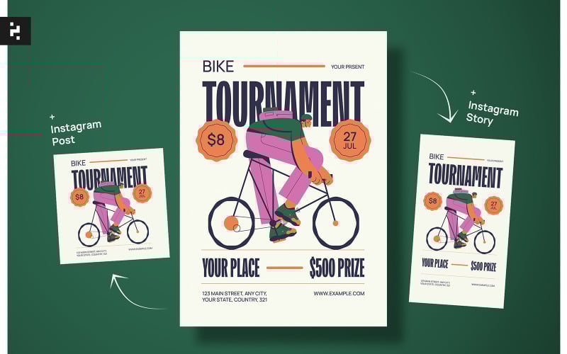 Bike Event Flyer Template #433379 - TemplateMonster
