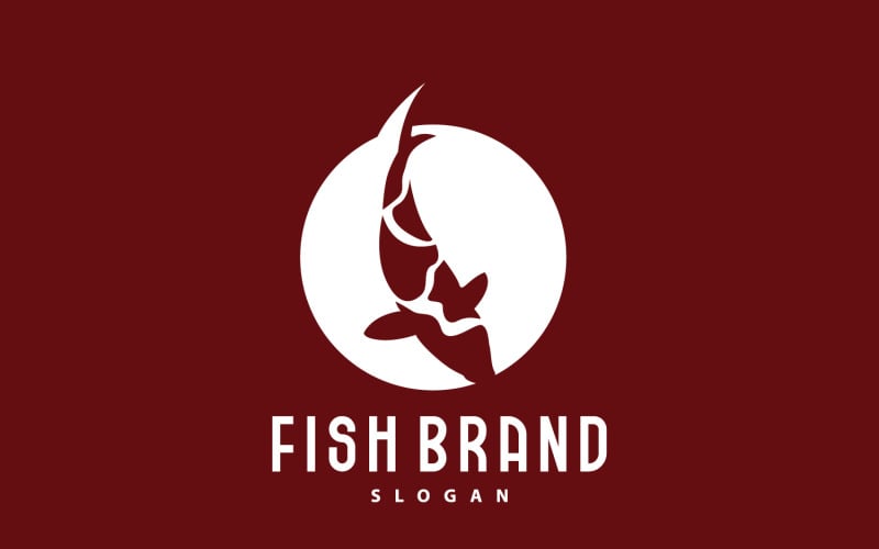 锦鲤鱼标志设计鱼水族馆品牌V19 #433795 - TemplateMonster