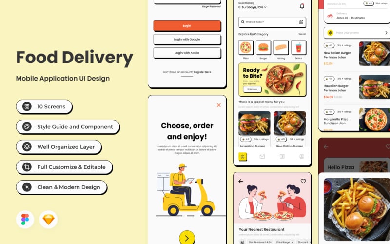 Delight - Food Delivery Mobile App #433803 - TemplateMonster