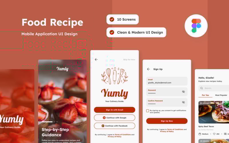 Yumly - Food Recipe Mobile App #433807 - TemplateMonster
