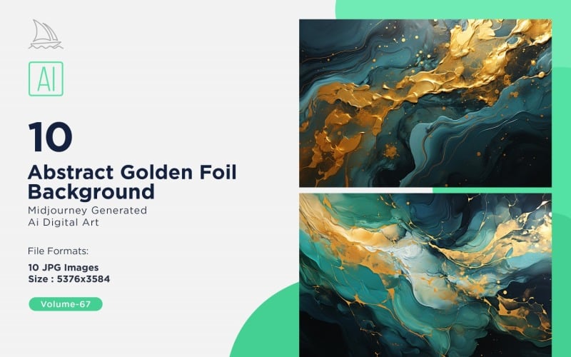 Abstract Golden Foil Background 10_Set V-67 - TemplateMonster